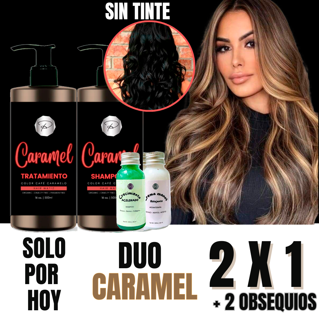 DUO CARAMEL MATIZ (SHAMPOO + TRATAMIENTO Y 2 OBSEQUIOS) – Supreme Store COL